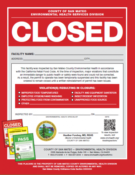New Food Safety Placard System - San Mateo County Health System